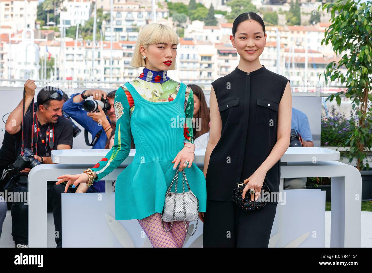 Cannes, France. 26th May, 2023. Aoi Yamada and Arisa Nakano pose at the ...