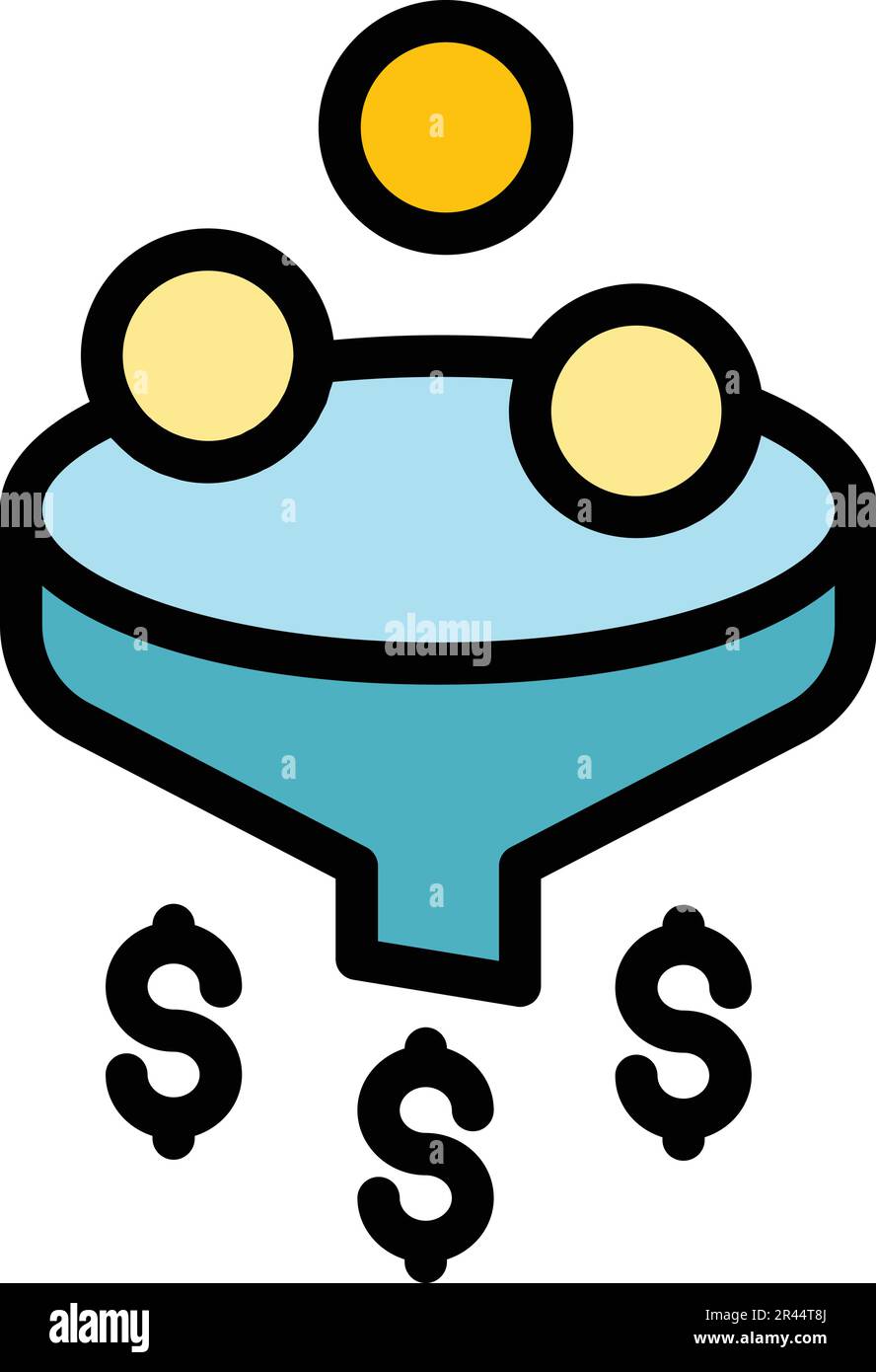 Money funnel icon. Outline Money funnel vector icon for web design ...