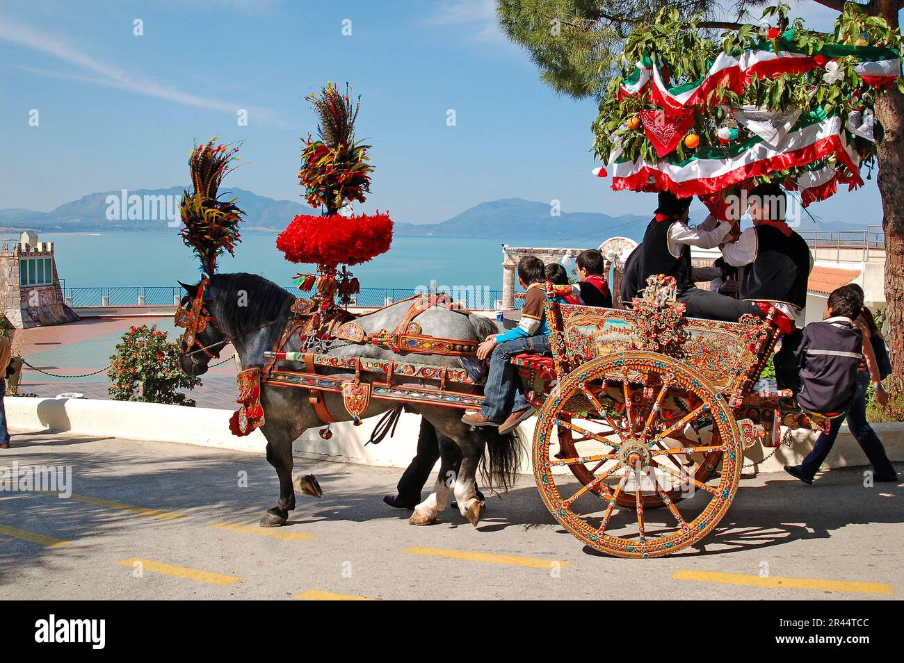 Italy Sicilia Terrasini Sicilian cart Stock Photo - Alamy