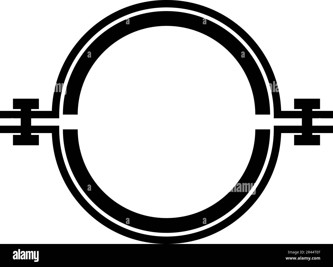 Metal clamp with rubber band hose icon black color vector illustration image flat style simple ...