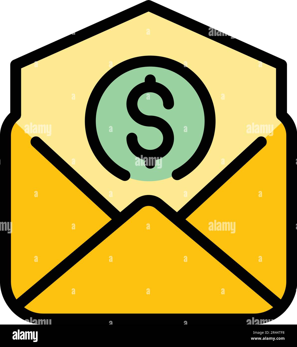 Money mail icon. Outline Money mail vector icon for web design isolated ...