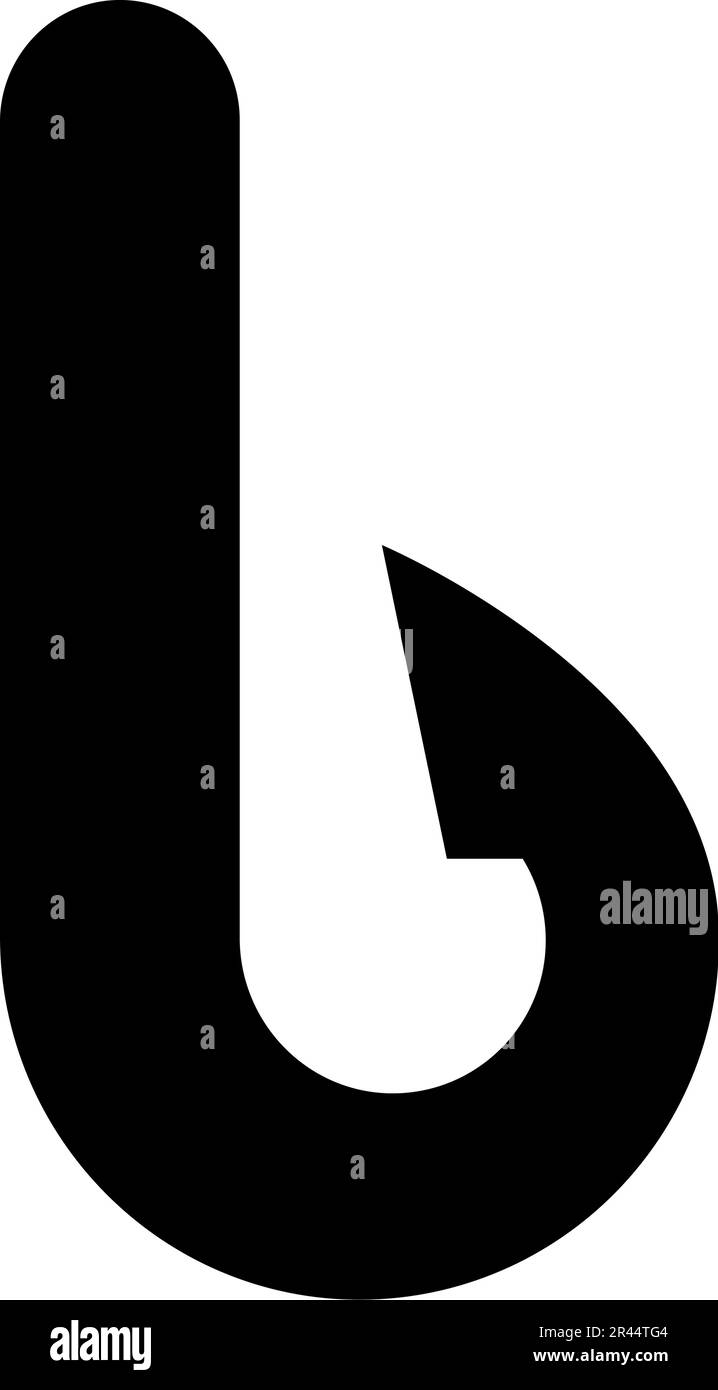Hook icon black color vector illustration image flat style simple Stock ...