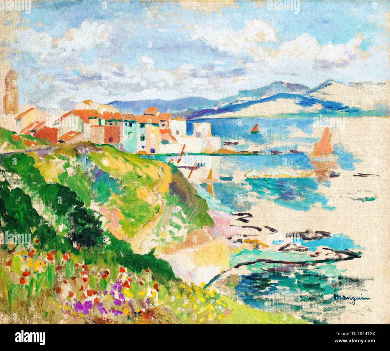 Henri Manguin, landscape painting, Vue Sur La Ponche, Saint-Tropez ...