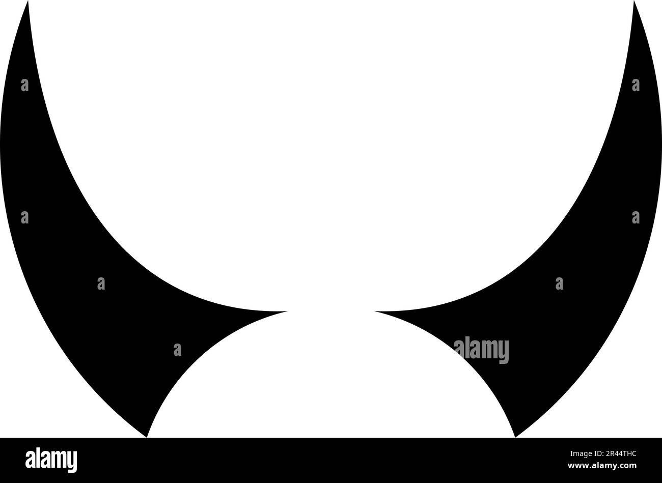 Horn Of Devil Horns Monster From Hell Halloween Carnival Concept Demon Satan Evil Icon Black