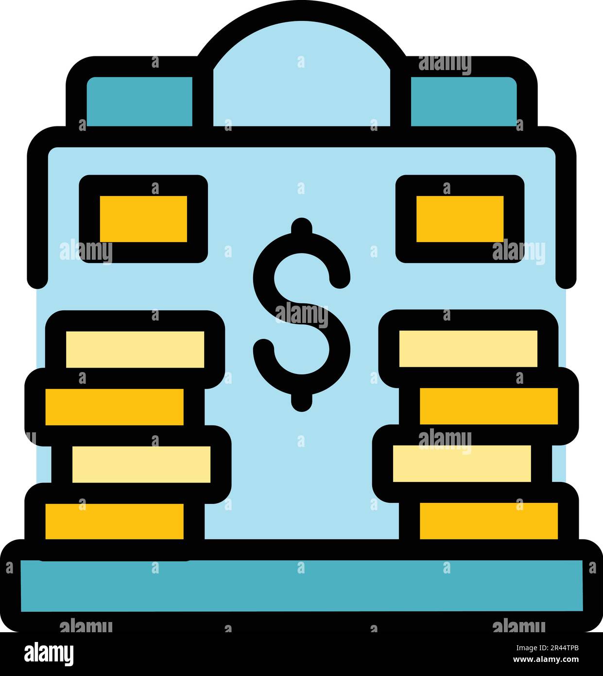 Bank cash pack icon. Outline Bank cash pack vector icon for web design ...