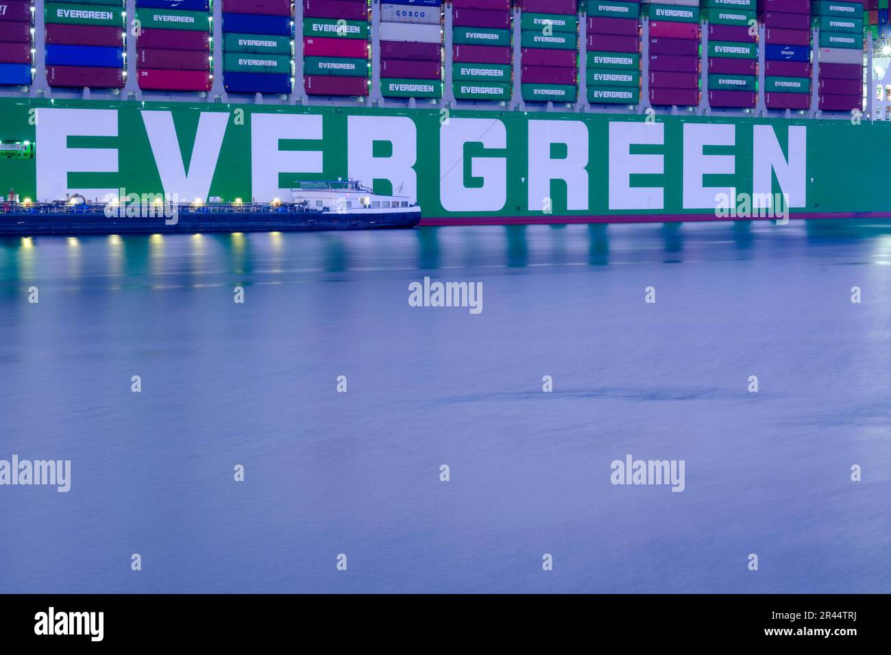 Netherlands, Rotterdam: Evergreen’s container ship Ever Alot docked in ...