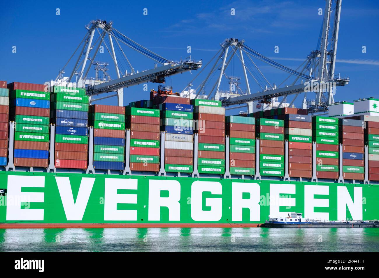 Netherlands, Rotterdam: Evergreen’s container ship Ever Alot docked in ...