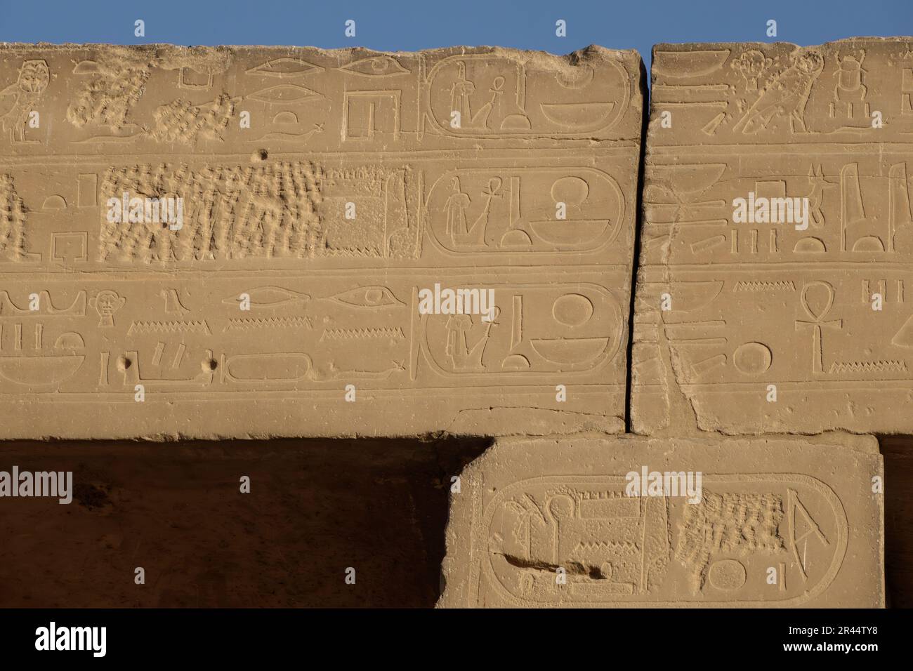 Lintel in the Sun Court of Amenhotep III, Luxor Temple, Egypt Stock ...