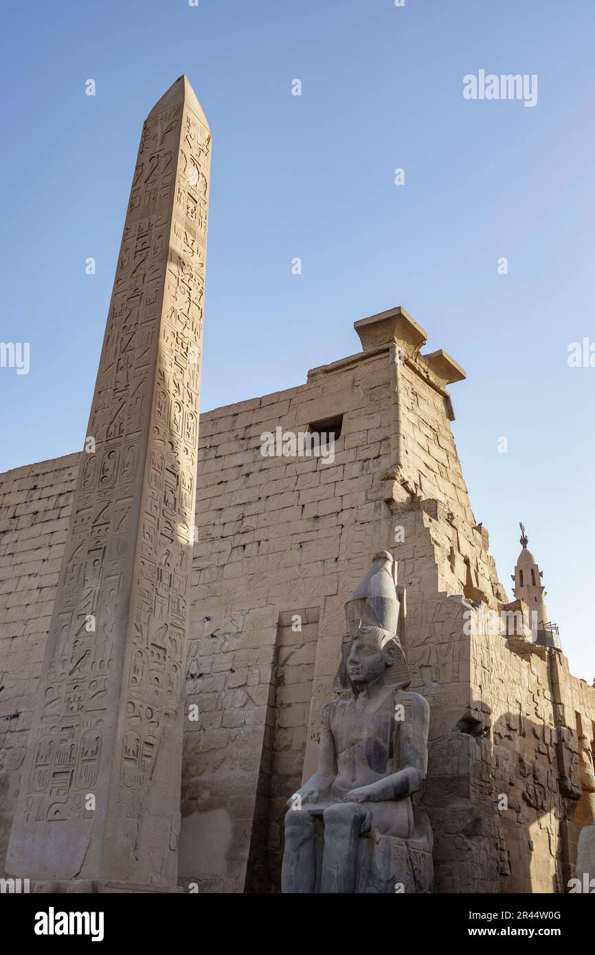 The obelisk of Ramesses II at Luxor Temple, Luxor, Egypt Stock Photo ...