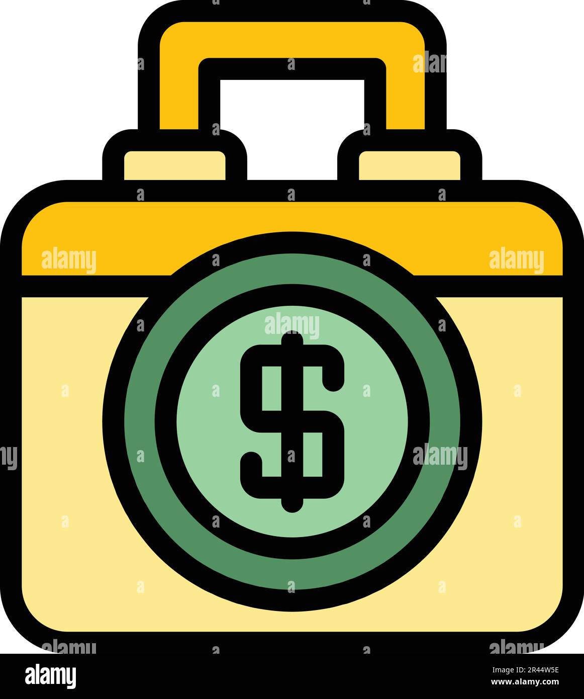 Cash suitcase icon. Outline Cash suitcase vector icon for web design ...