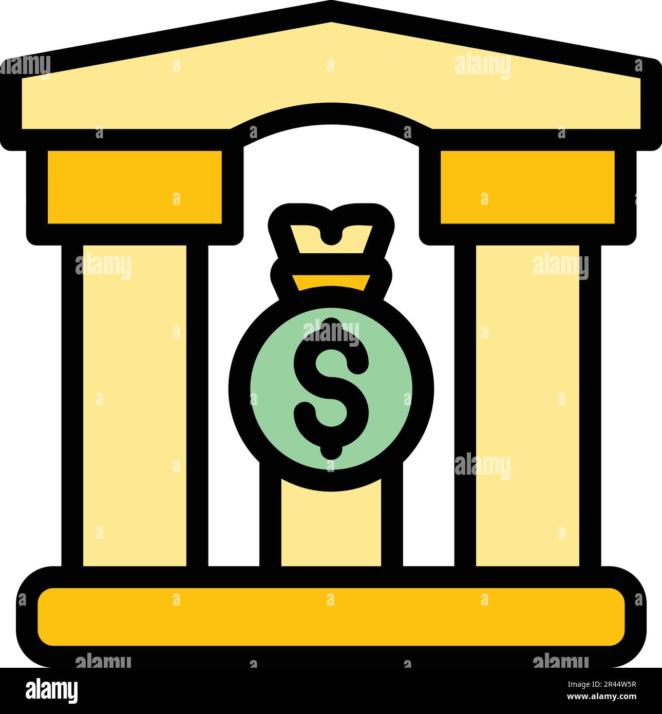 Bank building icon. Outline Bank building vector icon for web design isolated on white ...