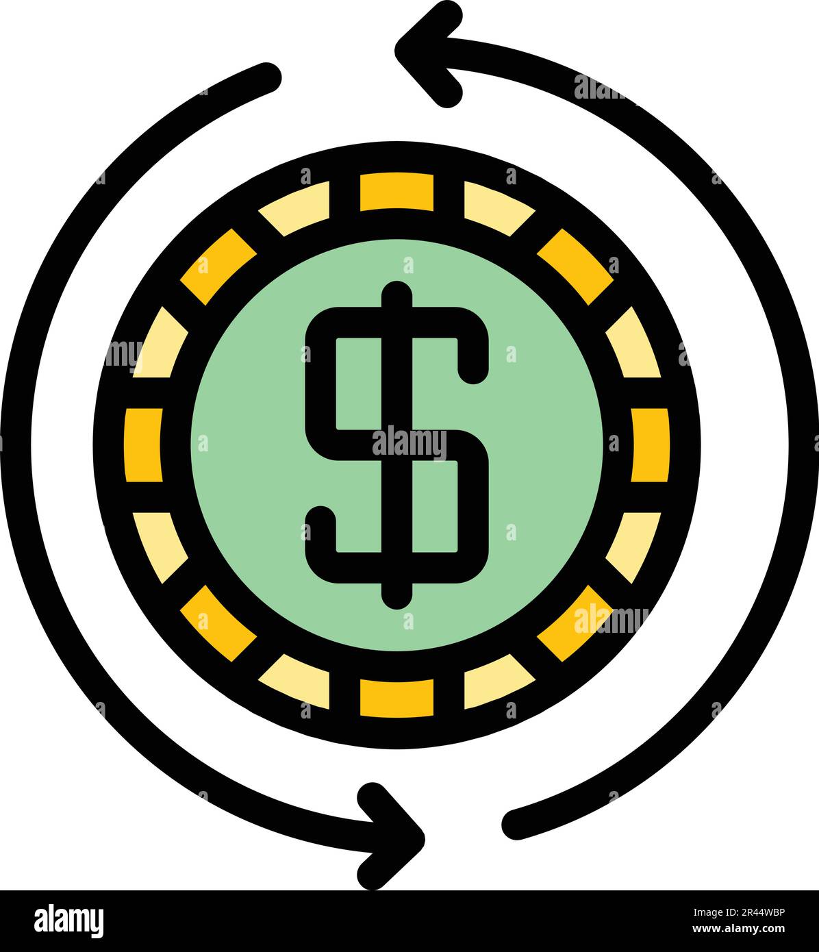 Money exchange icon. Outline Money exchange vector icon for web design ...