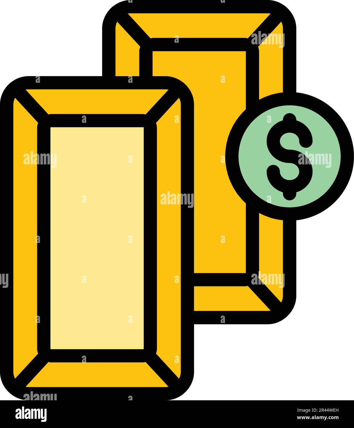 Gold bank reserves bars dollar icon. Outline Gold bank reserves bars ...