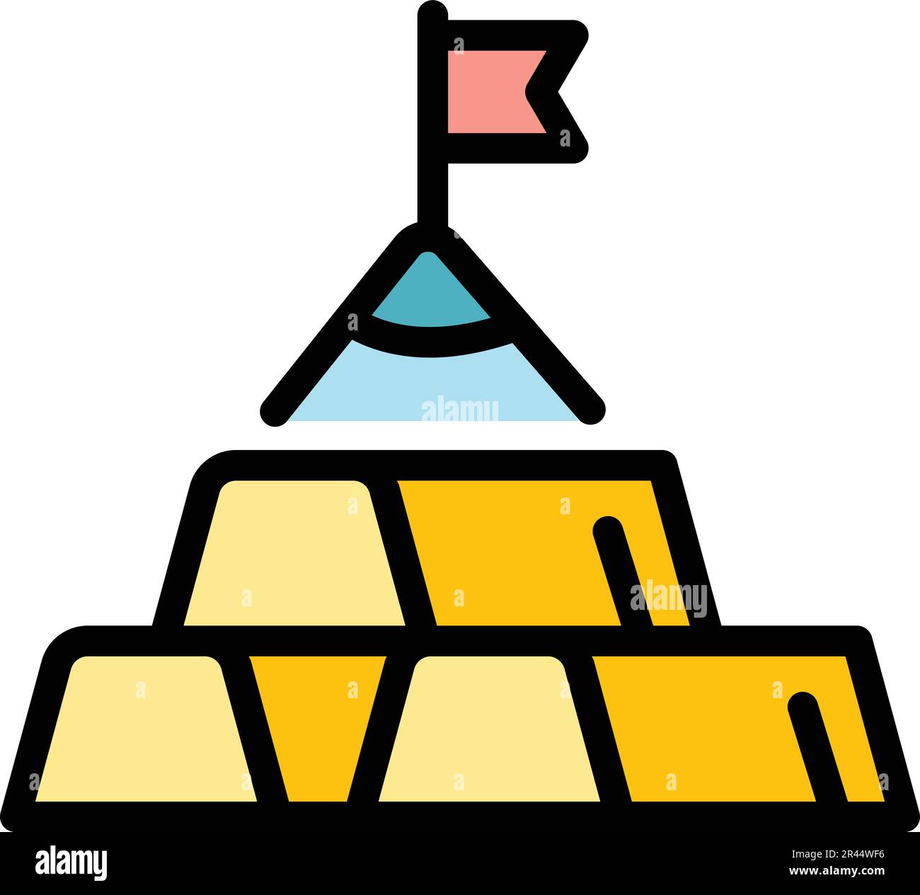 Gold bank reserves target icon. Outline Gold bank reserves target ...