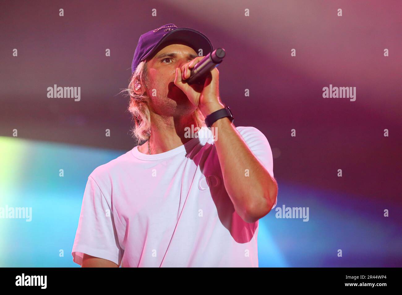 Rap singer Orelsan in concert on the occasion of the Aio Festival in ...