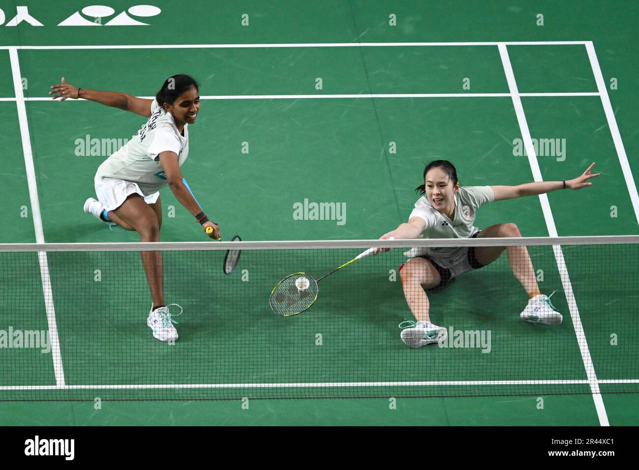 Kuala Lumpur, Malaysia. 26th May, 2023. Malaysia's Tan Pearly (R)/Thinaah Muralitharan compete ...