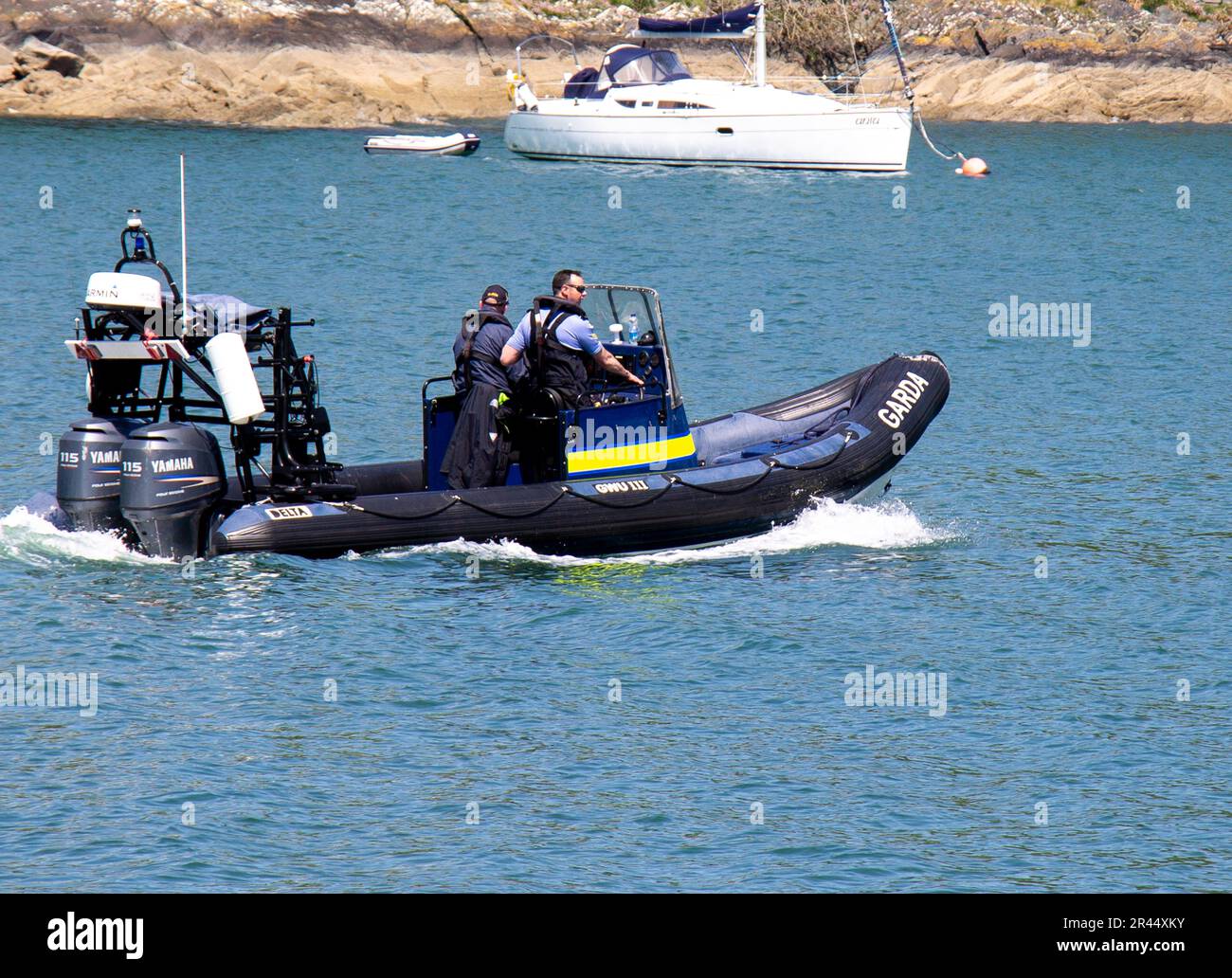 Irish police force on rigid inflatable boat hi-res stock photography ...