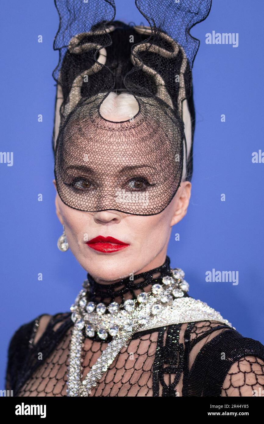 Daphne Guinness poses for photographers upon arrival at the amfAR ...