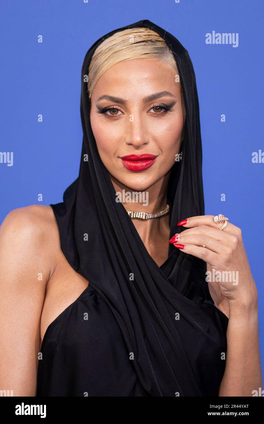 Model Roz poses for photographers upon arrival at the amfAR Cinema ...