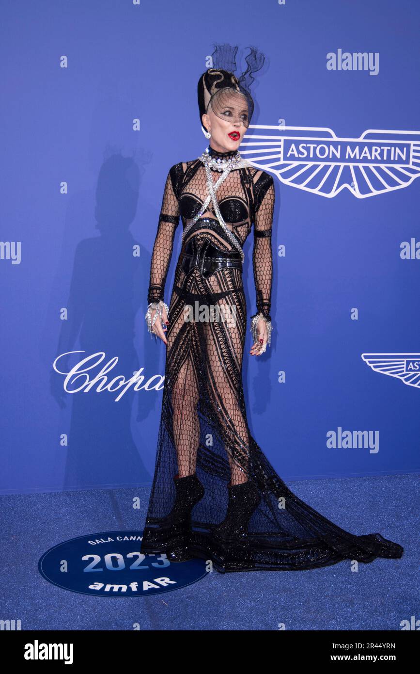 Daphne Guinness poses for photographers upon arrival at the amfAR ...