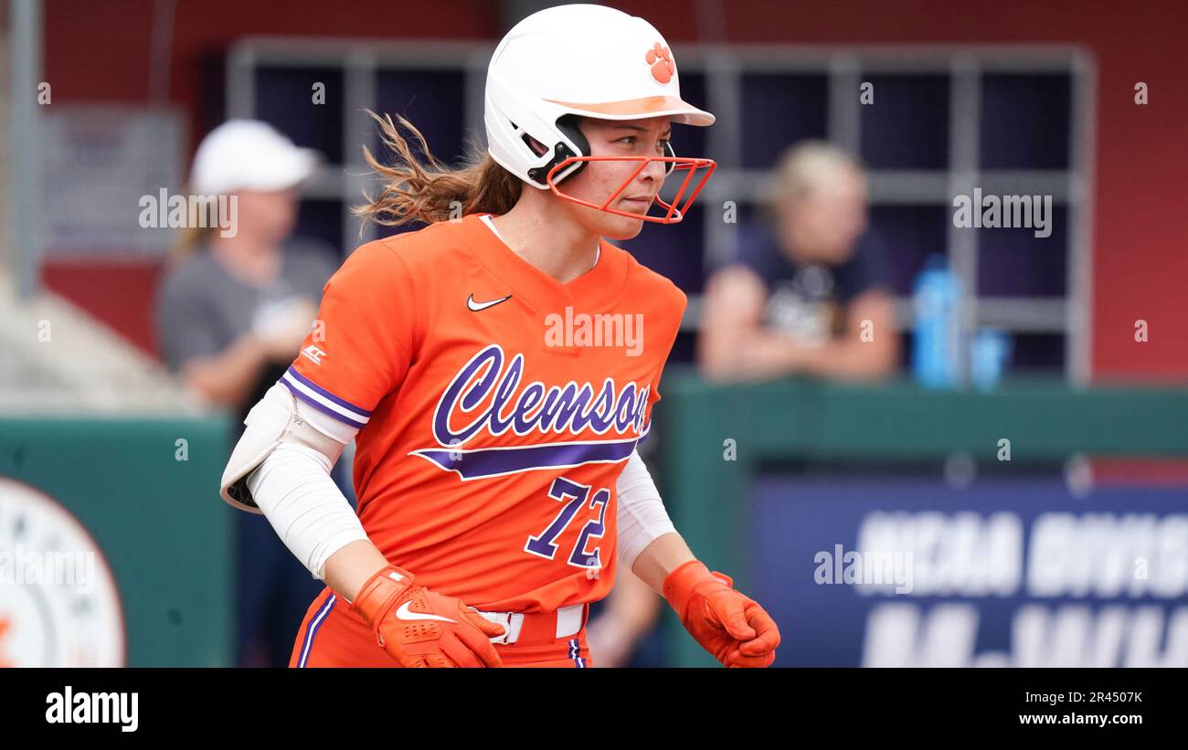 Clemson's Valerie Cagle runs to first base during an NCAA softball game ...