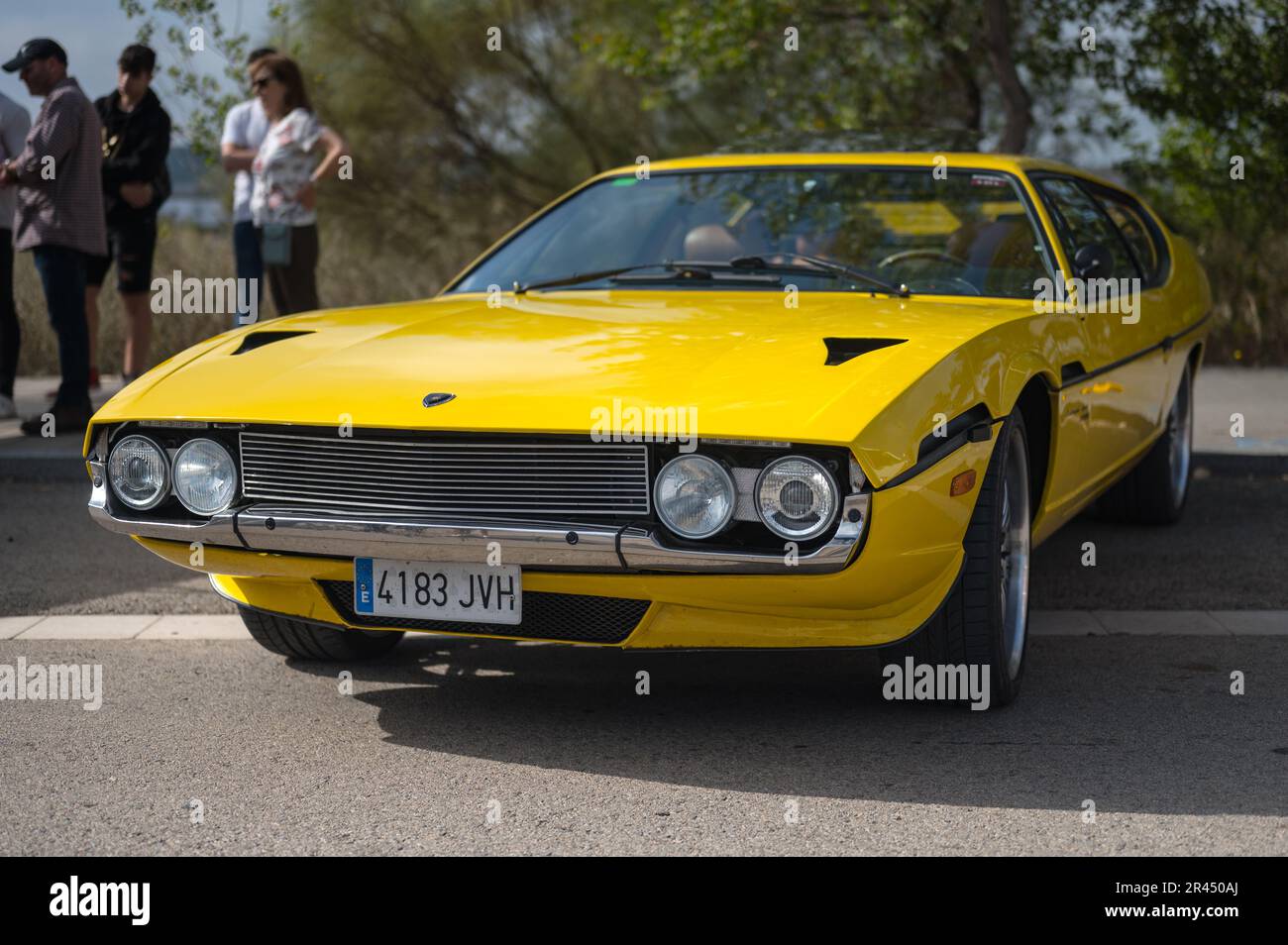 Front view of a classic Italian luxury sports car, Lamborghini Espada ...
