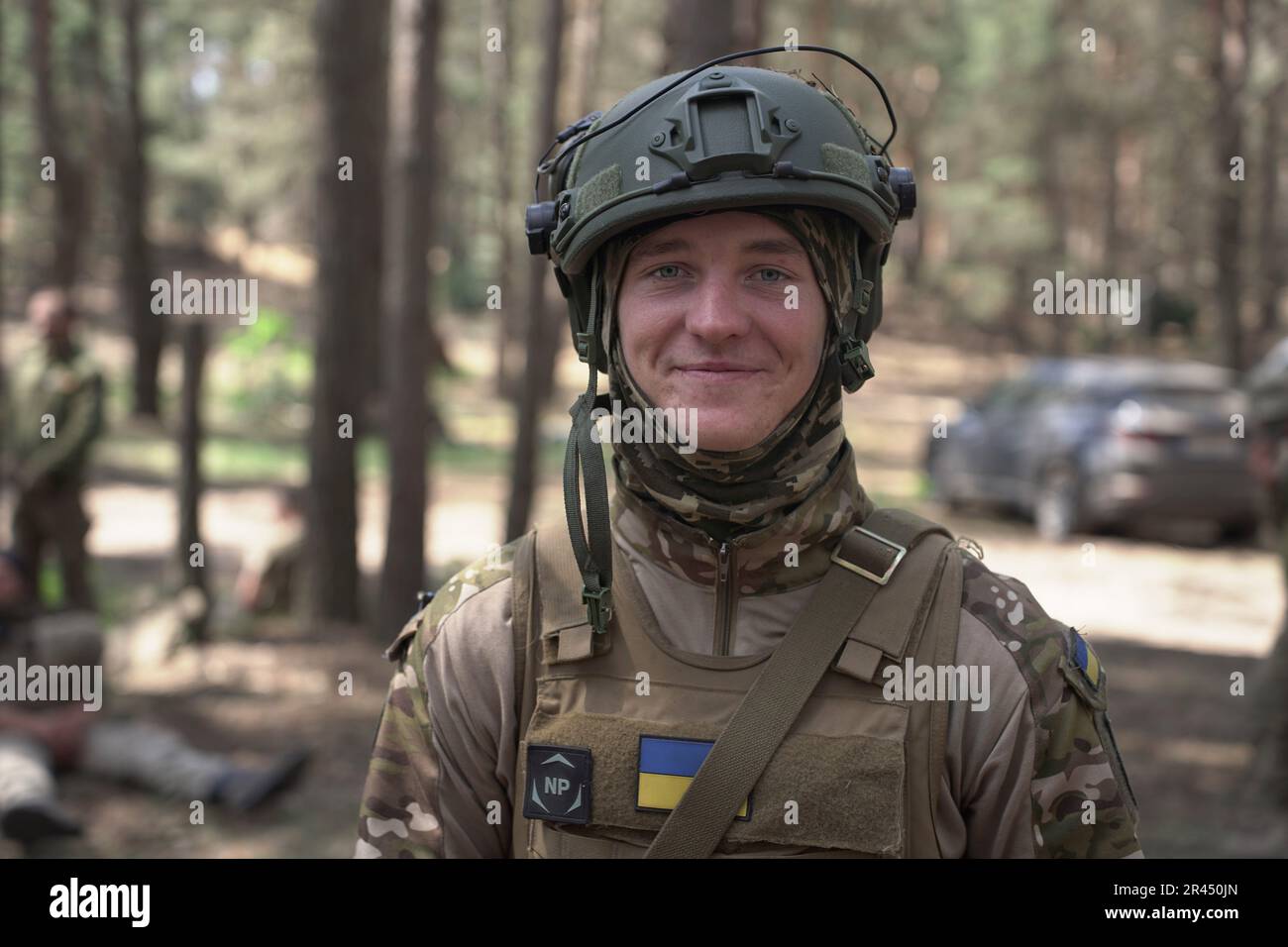 Kyiv Oblast, Ukraine. 25th May, 2023. Oleh, a Ukrainian infantry ...