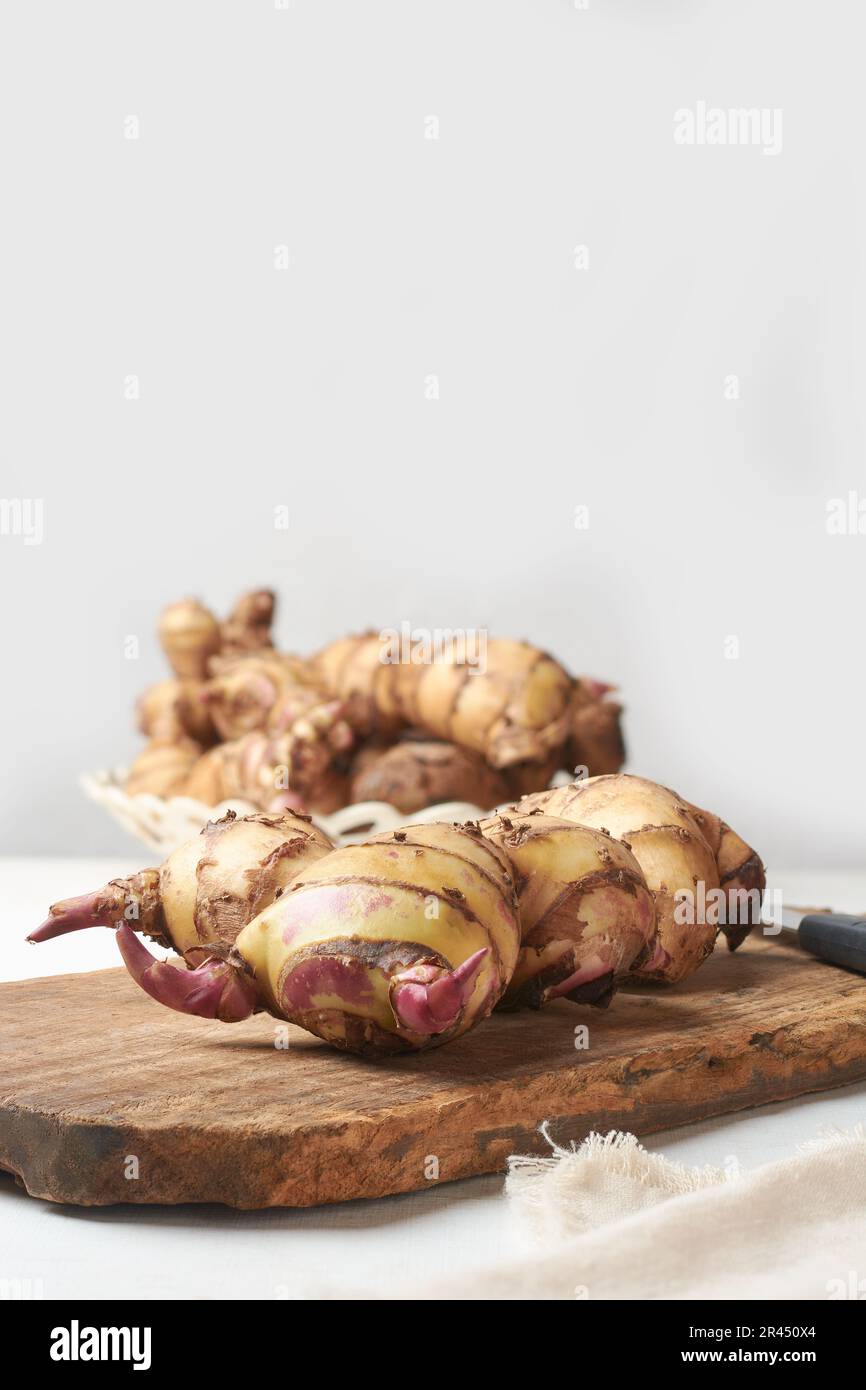 pile of indian shot or canna plant rhizomes or tubers, canna indica ...