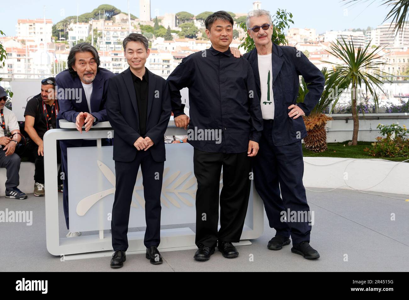 Koji Yakusho, Koji Yanai, Takuma Takasaki und Wim Wenders beim ...