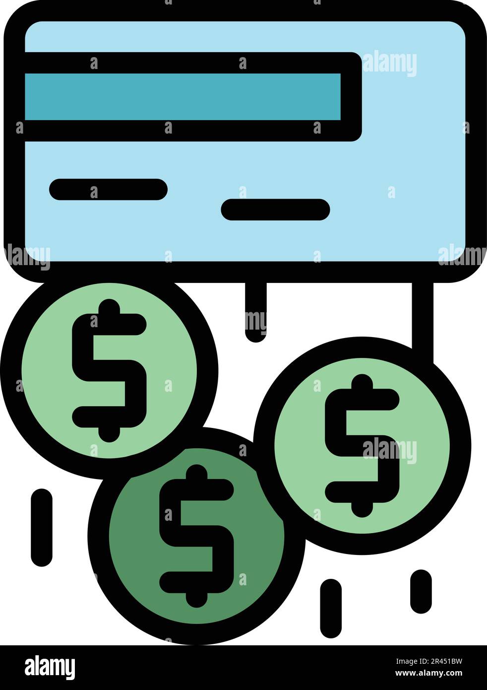 Card cash icon. Outline Card cash vector icon for web design isolated ...