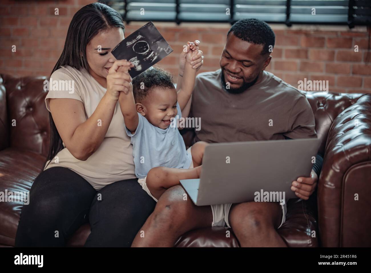 Family members see ultrasound images showing gender, health ...