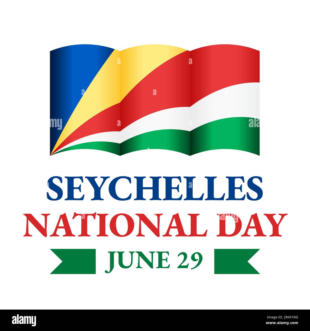 Seychelles National Day typography poster. Holiday celebrated on June ...