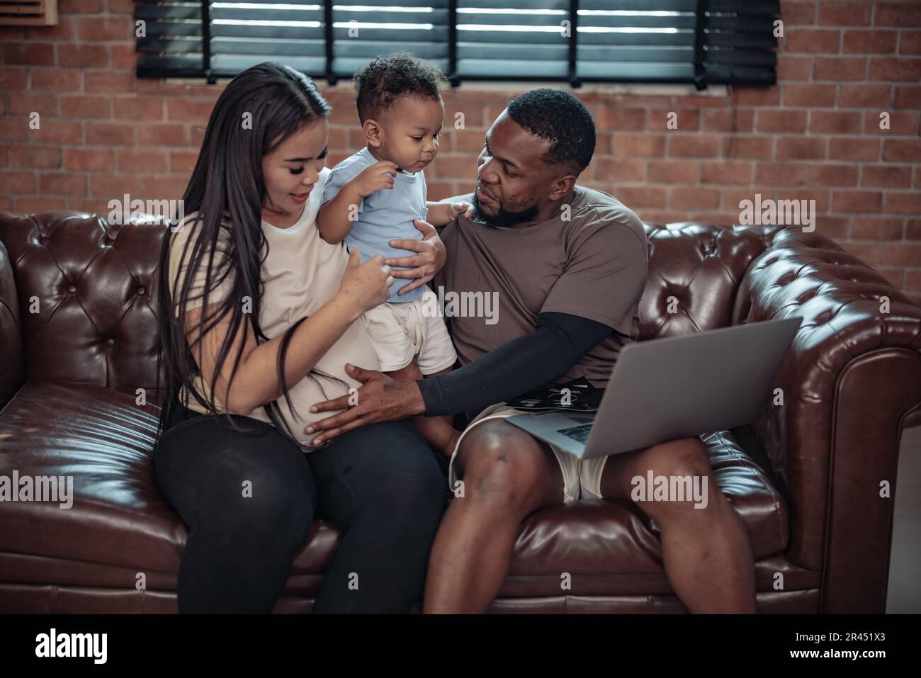 Family members see ultrasound images showing gender, health ...