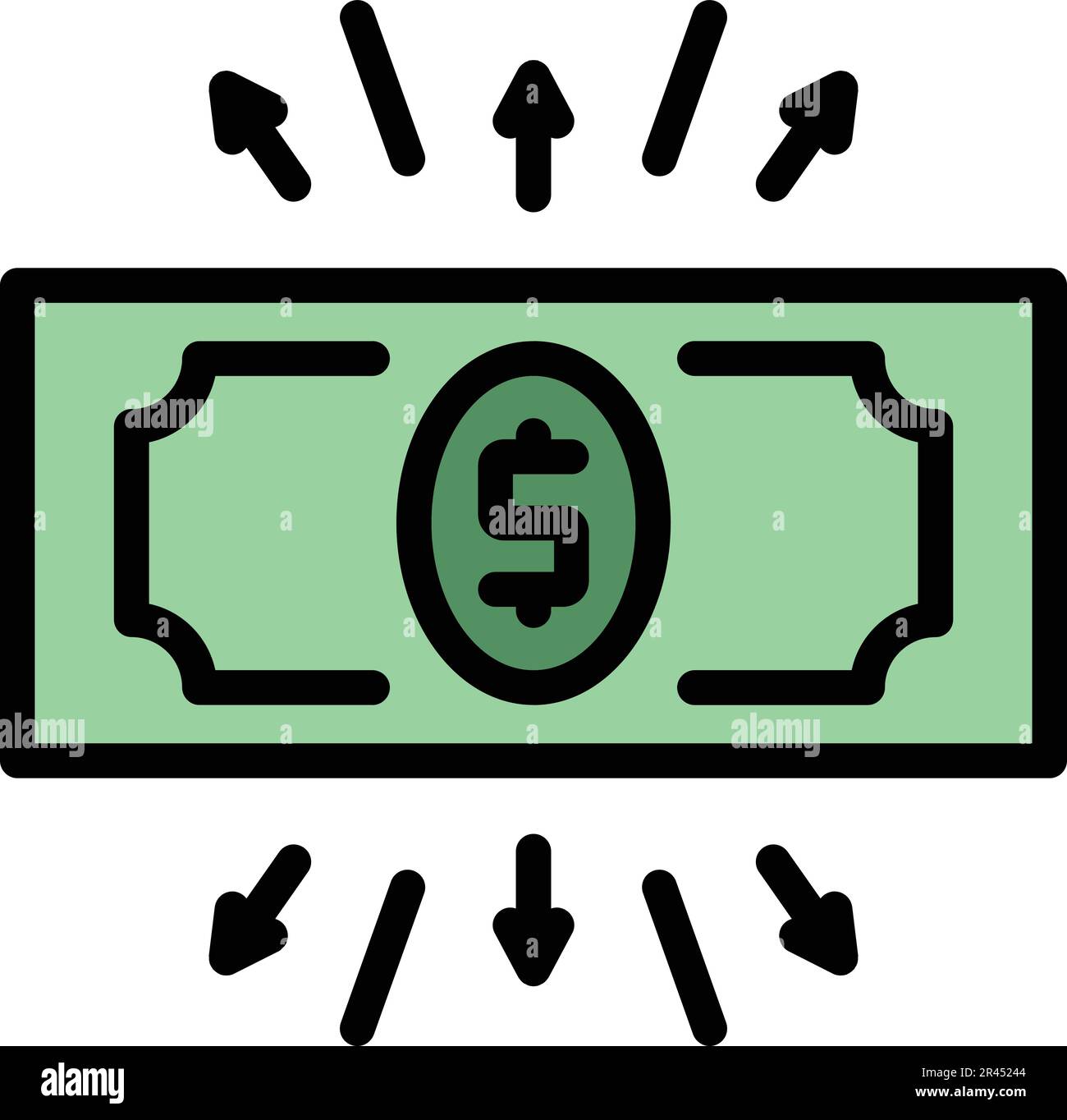 Us dollar icon. Outline Us dollar vector icon for web design isolated ...
