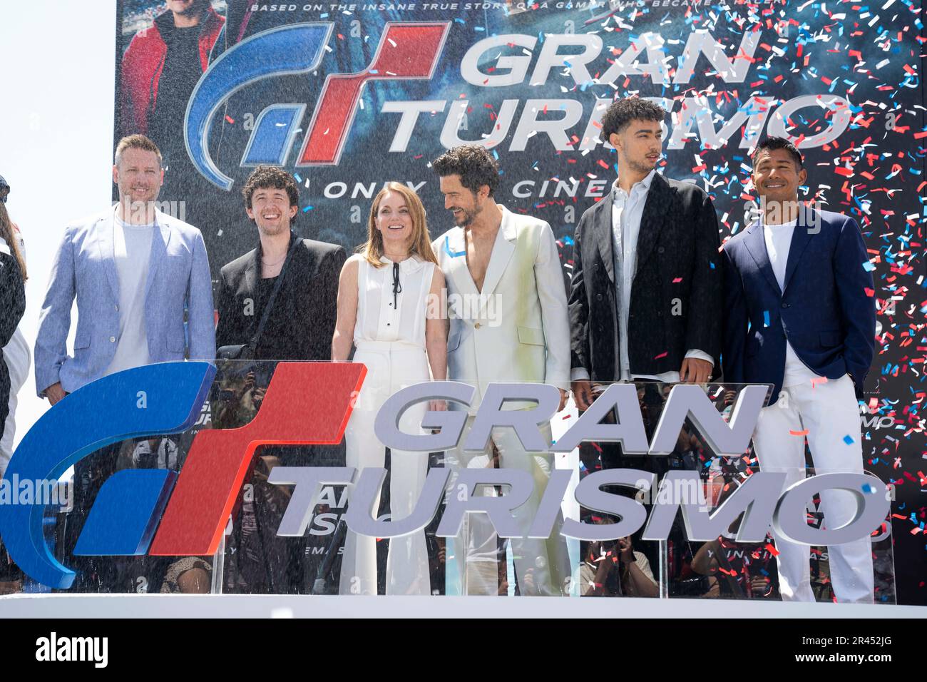 Director Neill Blomkamp, from left, Maximilian Mundt, Geri Halliwell ...