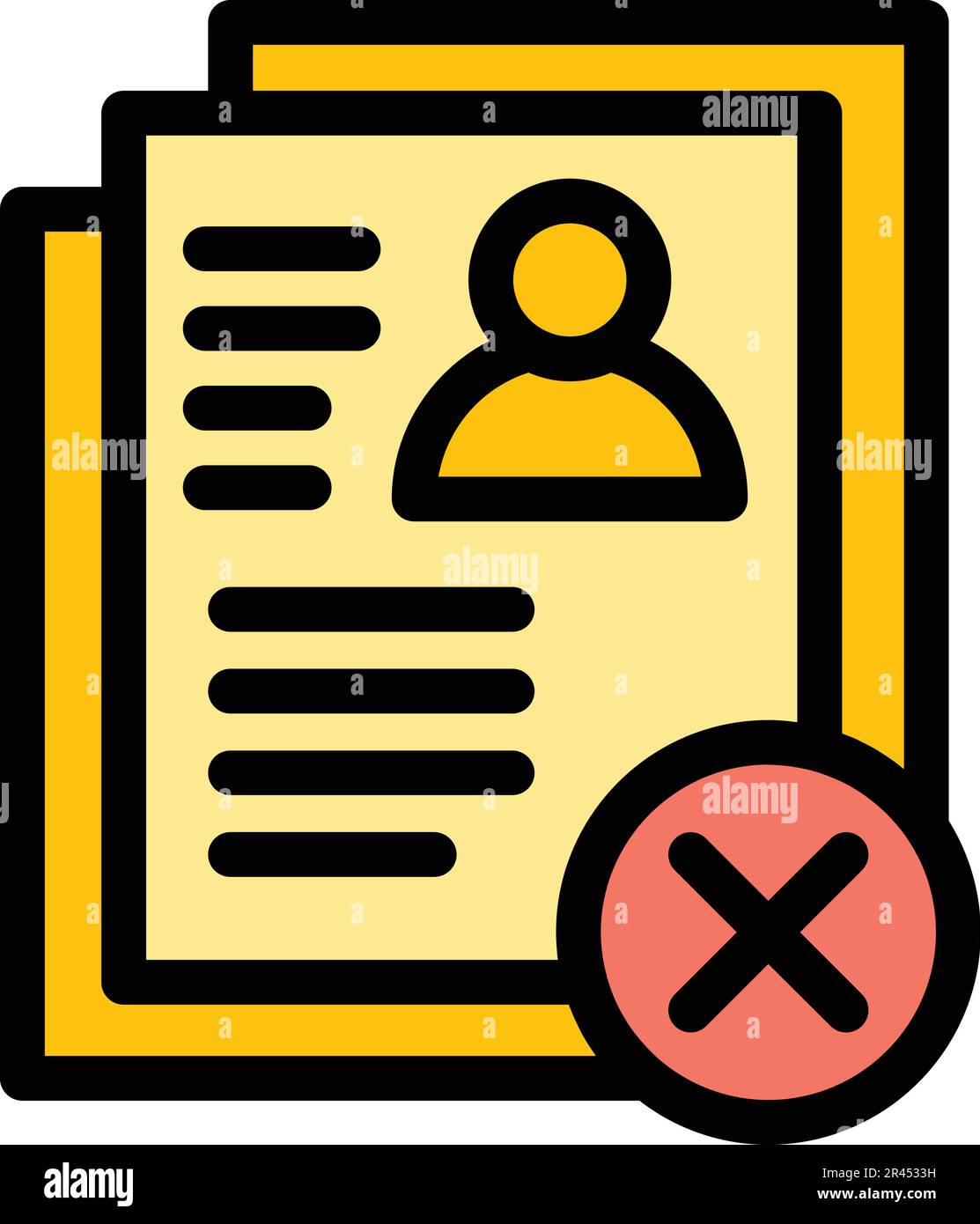 Blacklist documents icon. Outline Blacklist documents vector icon for ...