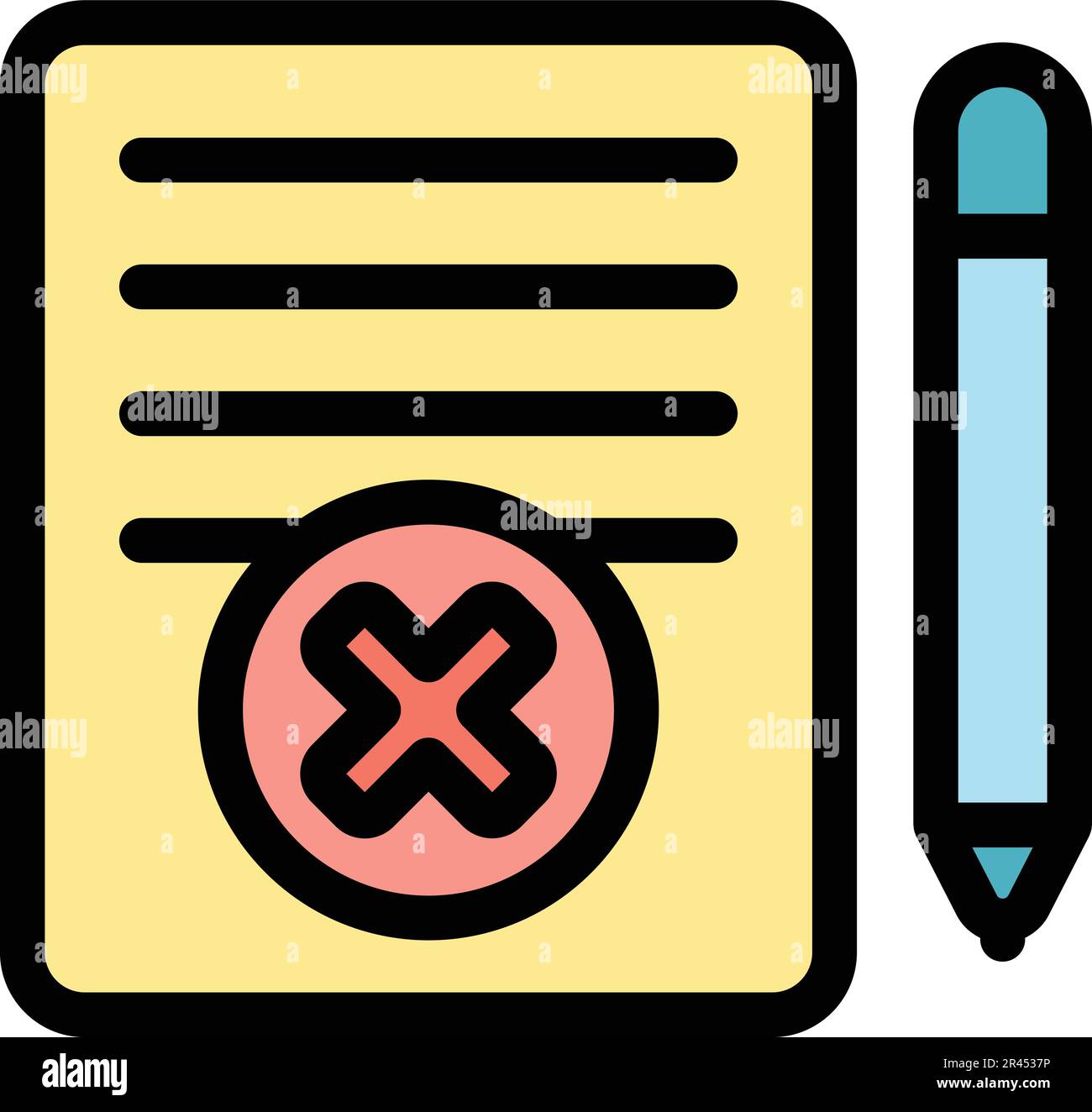 Blacklist reject document icon. Outline Blacklist reject document ...