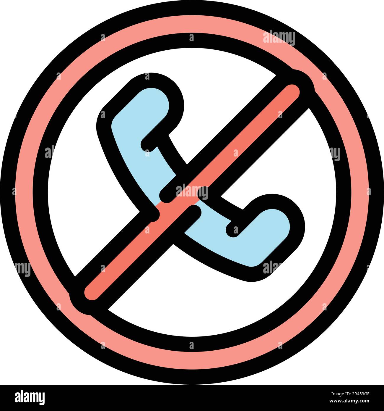 Blacklist reject call icon. Outline Blacklist reject call vector icon ...