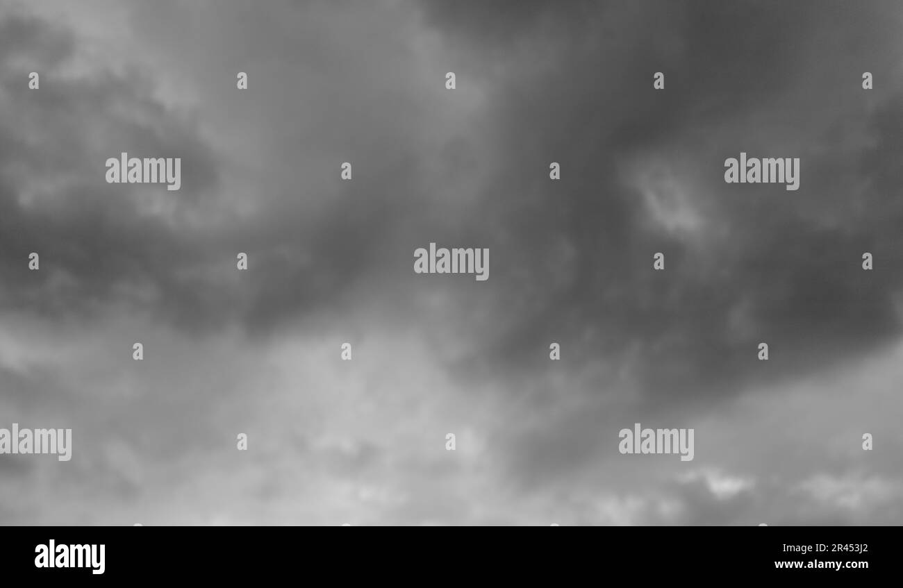 An atmospheric grayscale image of a cloudy sky, with a peaceful and serene feel Stock Photo - Alamy