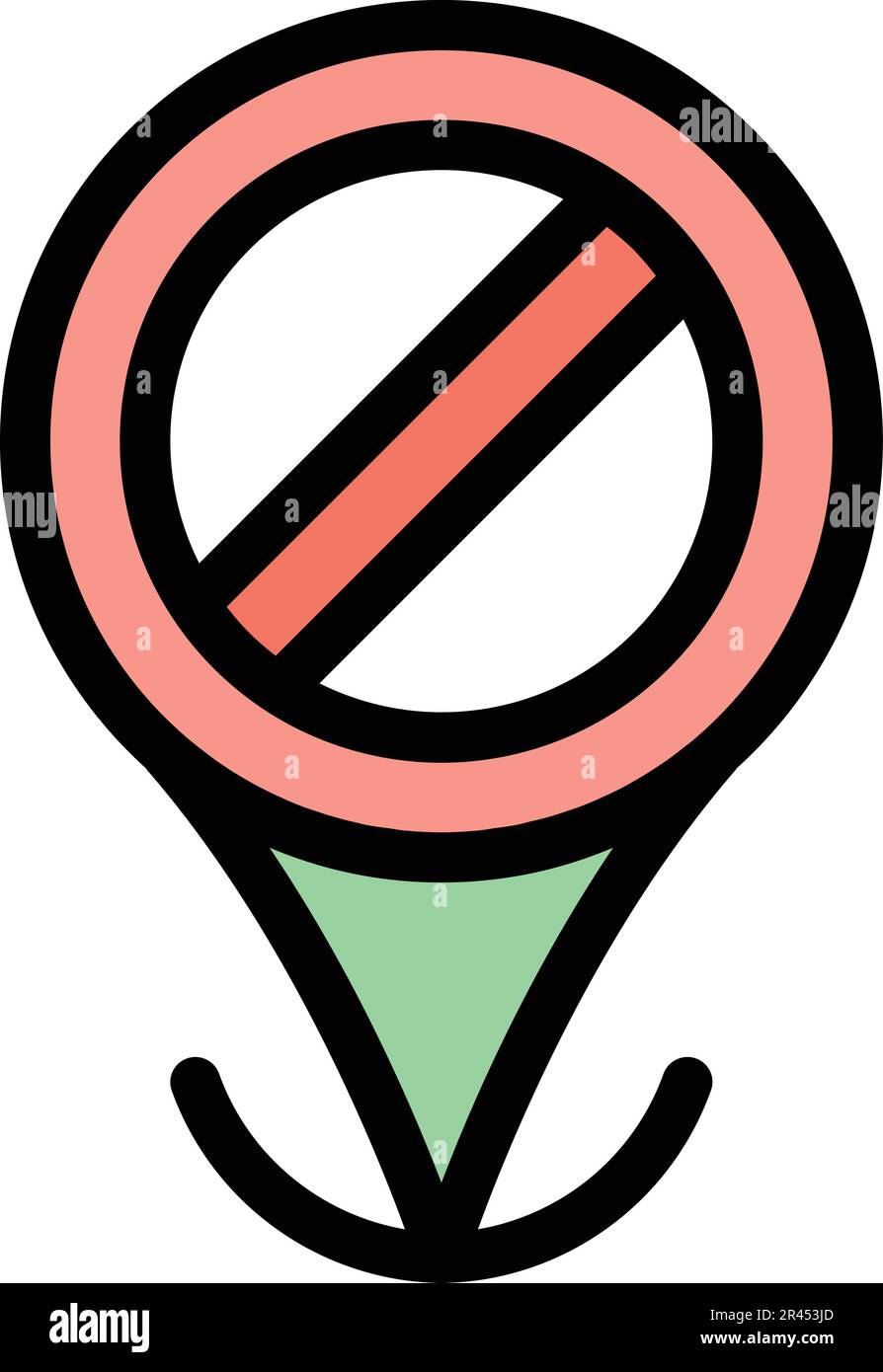 Blacklist gps tag icon. Outline Blacklist gps tag vector icon for web ...