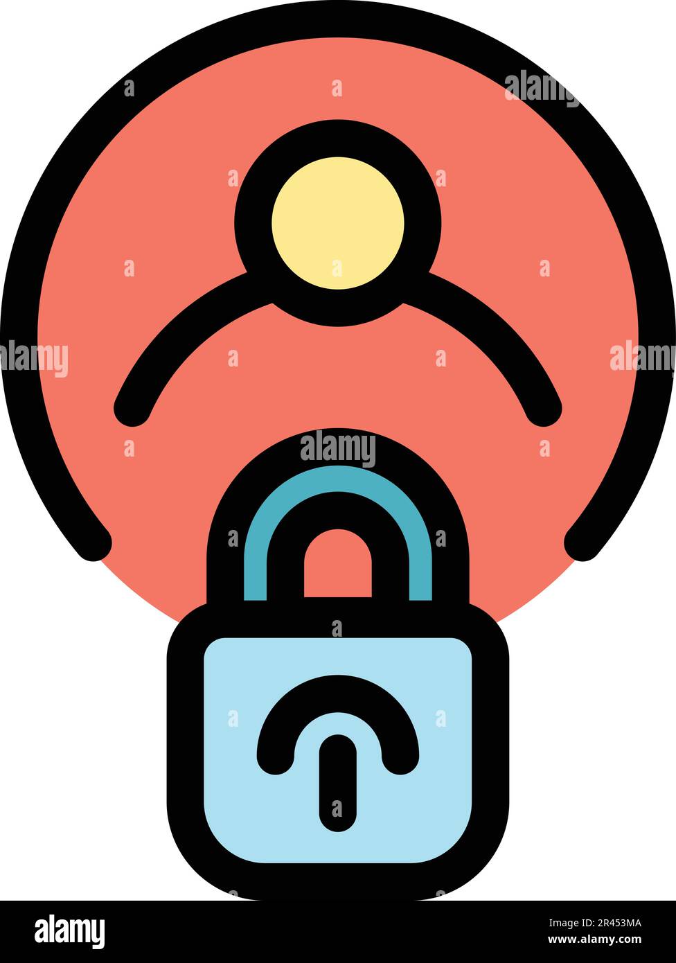 Blacklist locked avatar icon. Outline Blacklist locked avatar vector ...