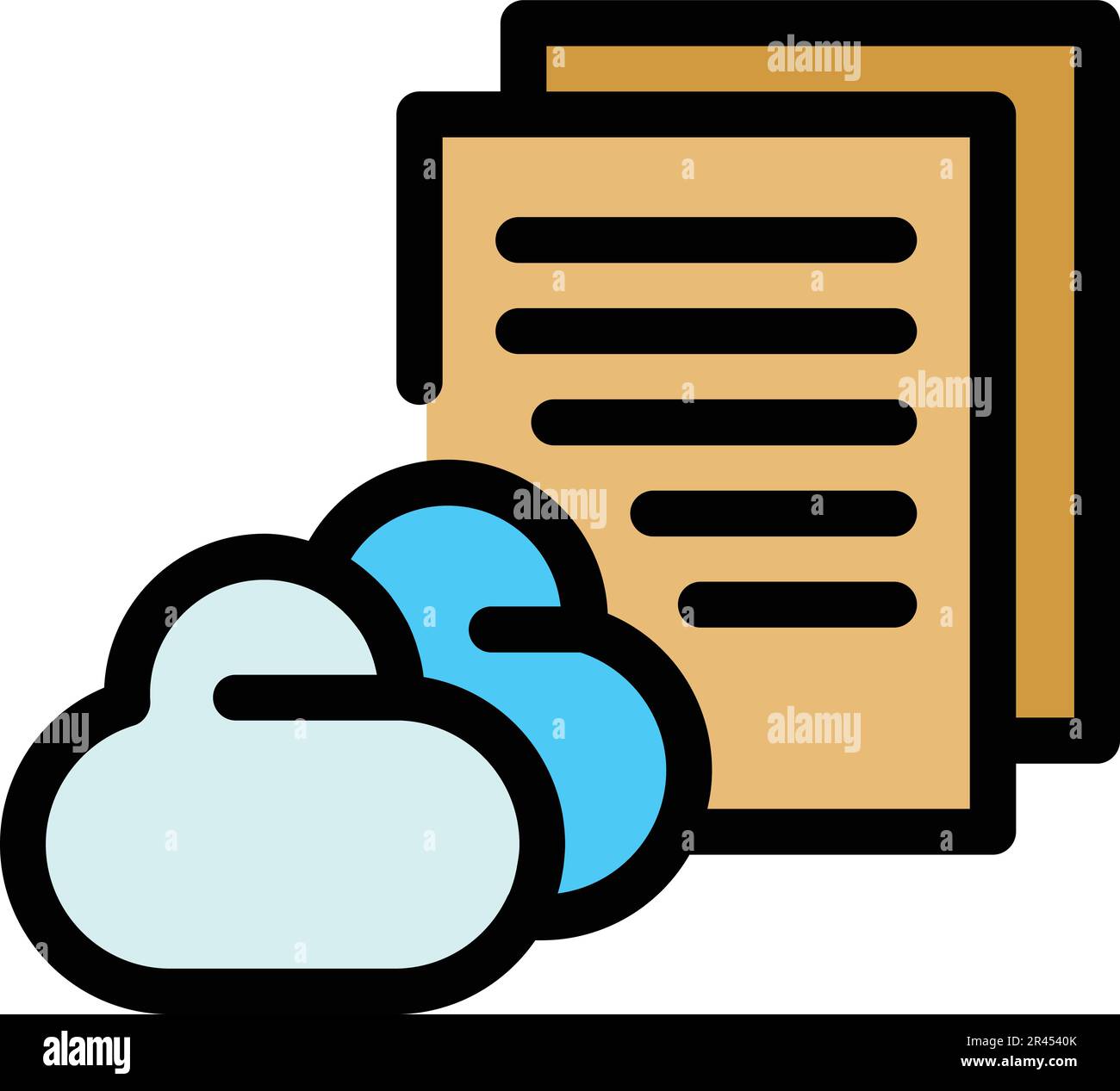 Content data cloud icon. Outline Content data cloud vector icon for web design isolated on white ...