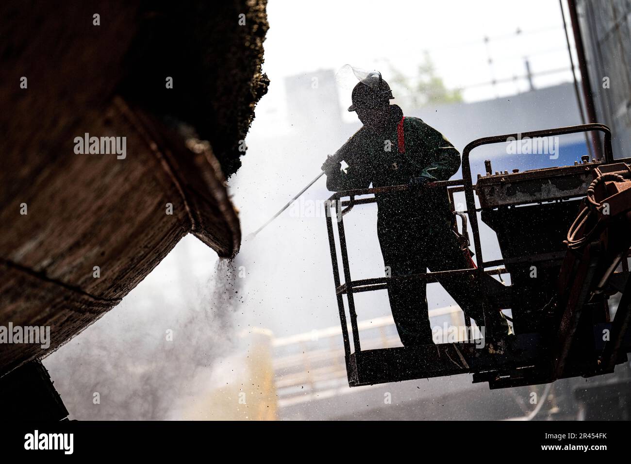 Bremerhaven, Germany. 26th May, 2023. Work is being carried out on the ...