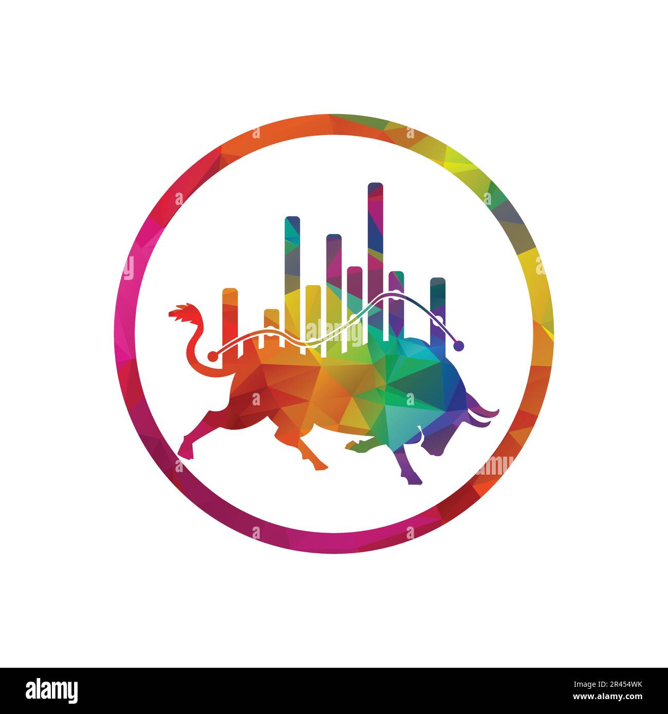 Finance treading logo bull finance design pattren color inside a shape ...