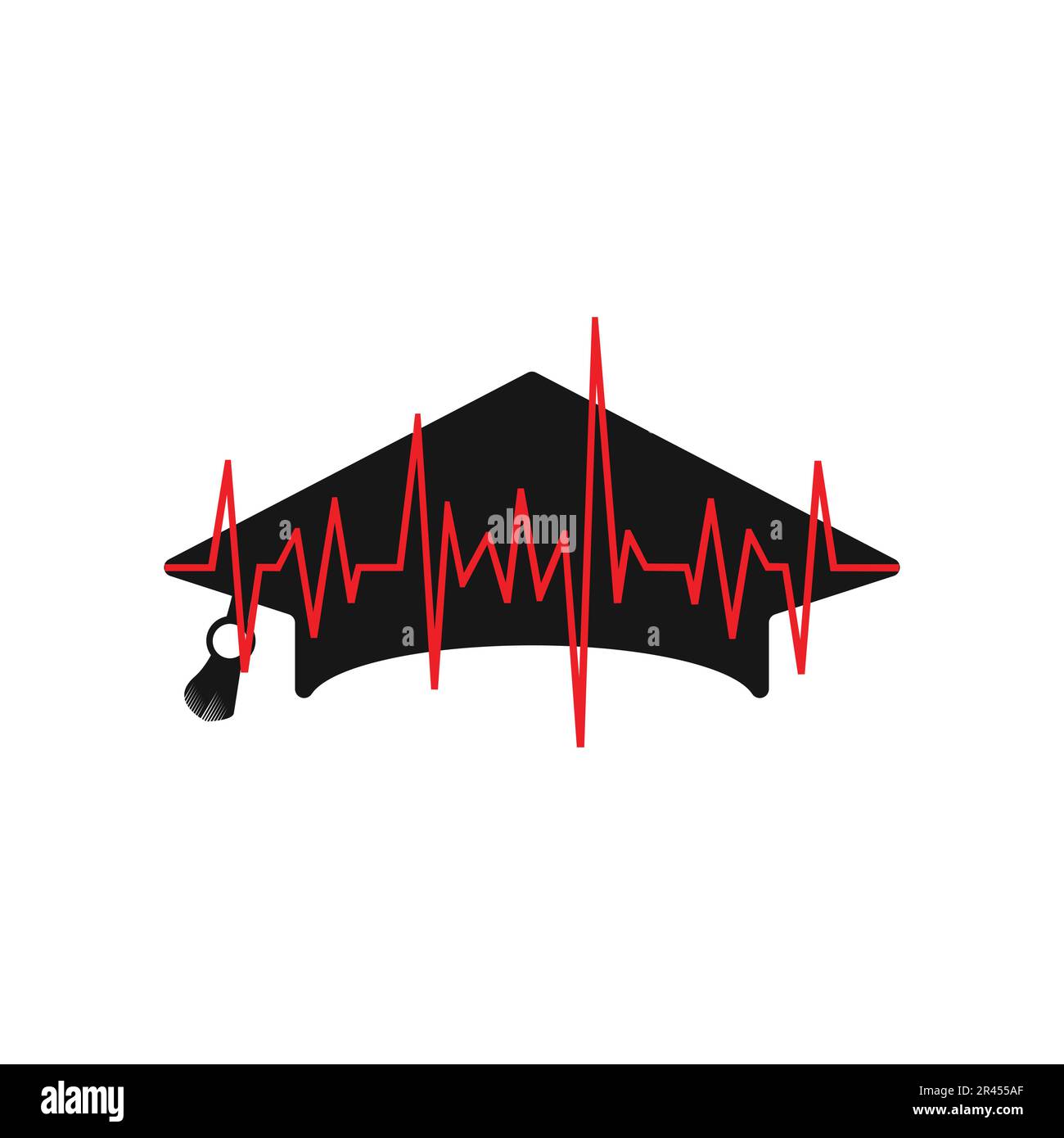 Graduation cap and sound wave. Vector illustration in flat style Stock ...