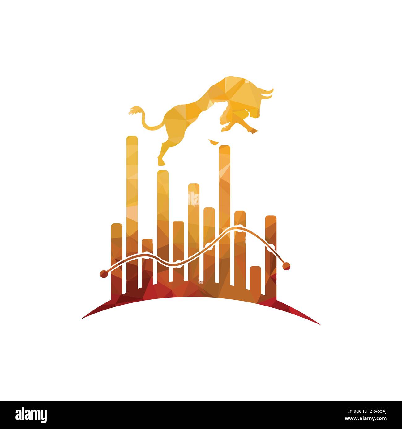 finance logo design golden colors bull and bear illustration Stock ...