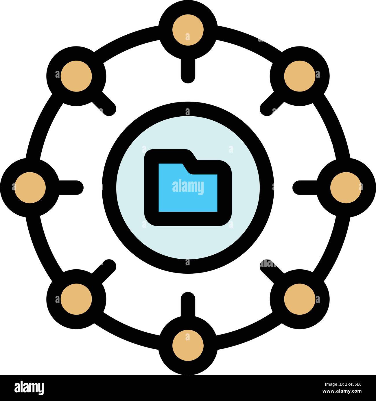 Folder network icon. Outline Folder network vector icon for web design ...