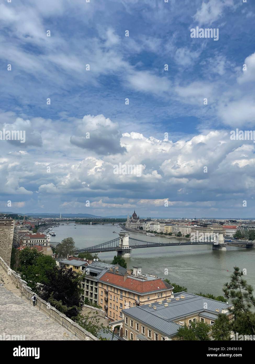 A scenic view of Budapest's Old Bridge from the vantage point of a ...