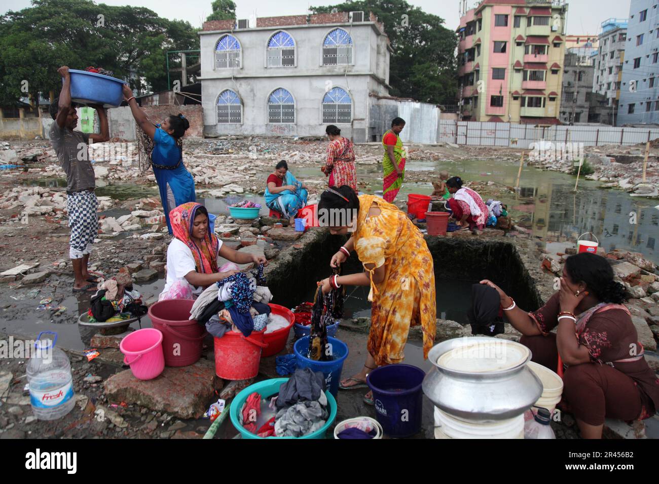 Fresh water shortage,24may2023 dhaka Bangladesh.The residents of Dhalpur and surrounding areas ...