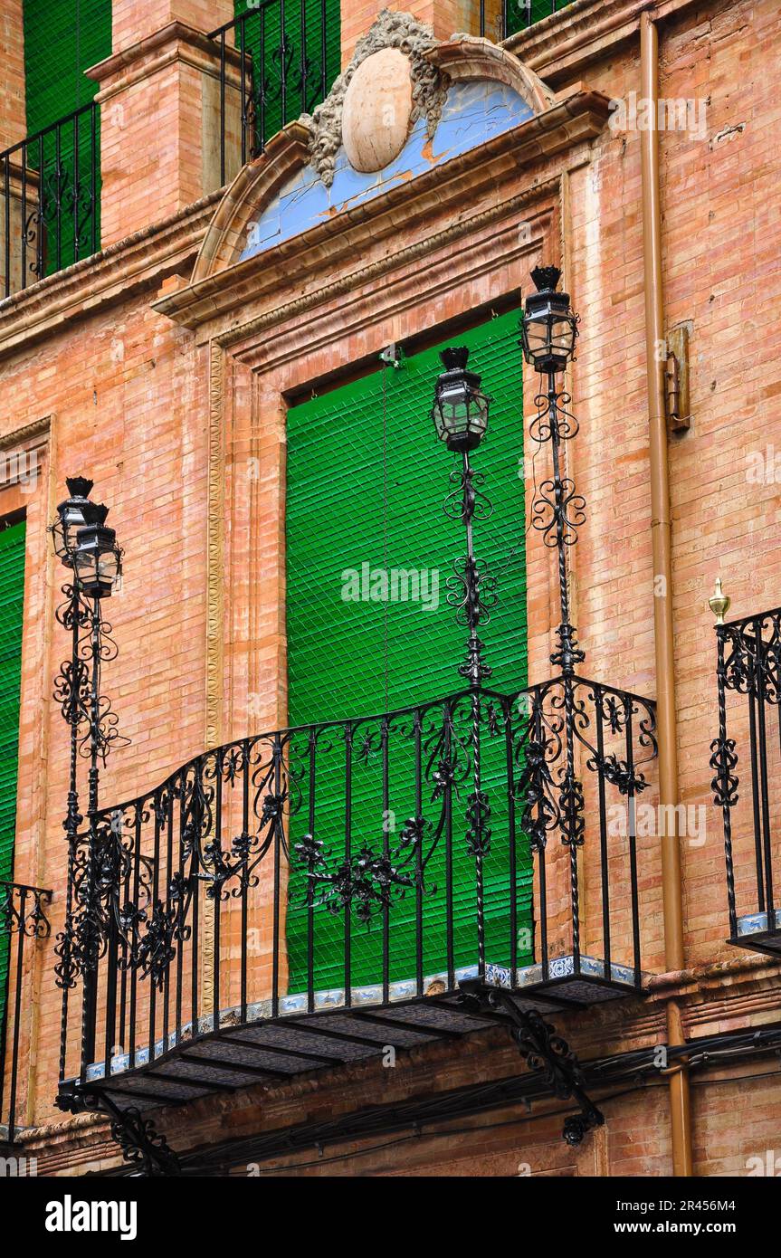 A traditional balcony in Priego de Cordoba, Andalusia, Spain Stock ...